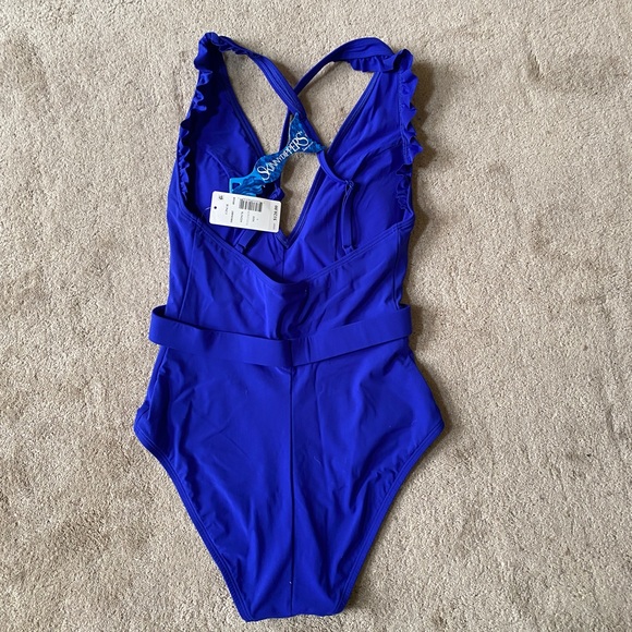 Miraclesuit | Swim | Skinny Dippers By Miraclesuit Cobalt Blue Ruffle ...
